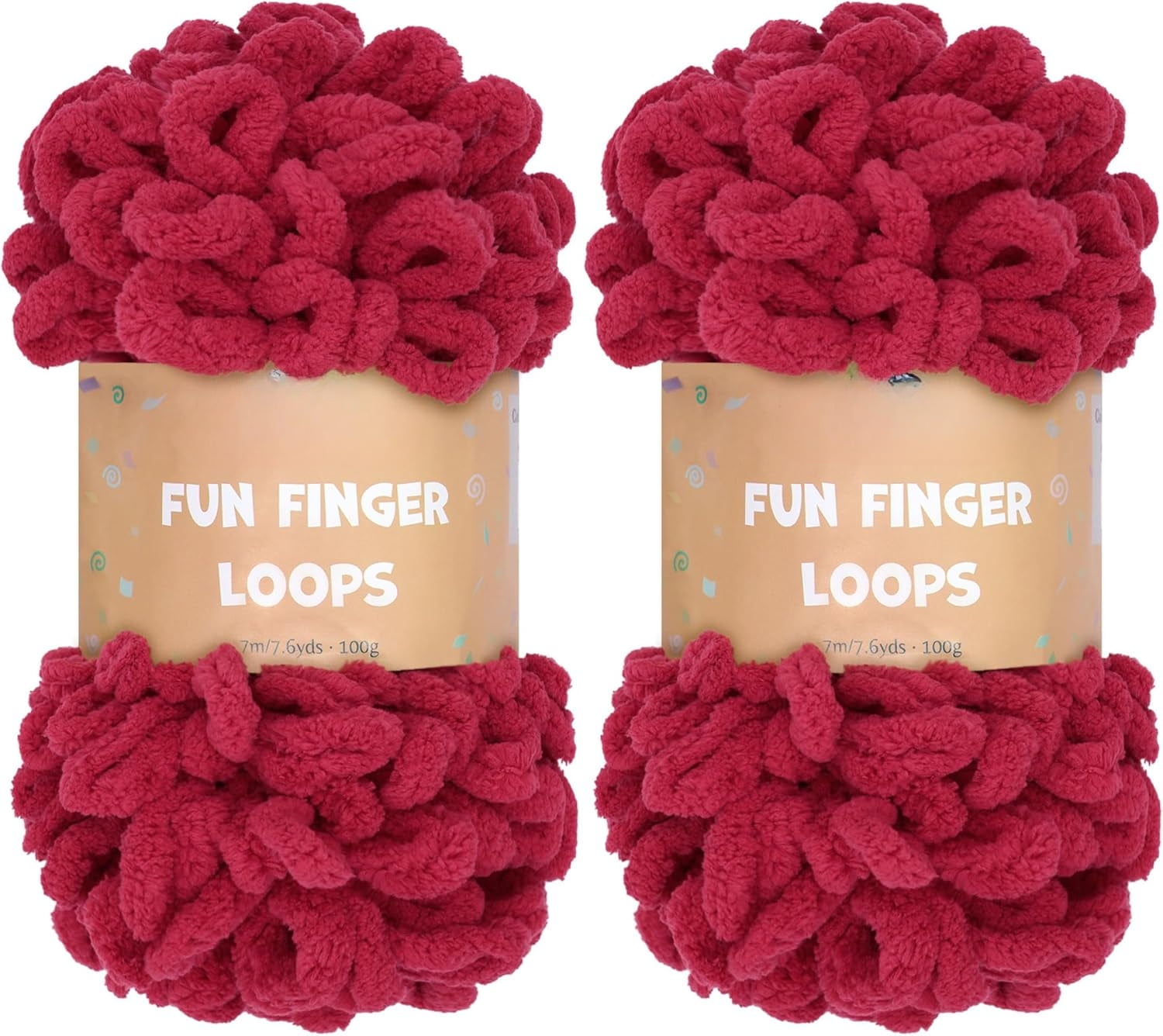 2 Pack (7.6 yds,3.5 oz Each Skein) Bulky Loop Yarn for Finger Knitting ...