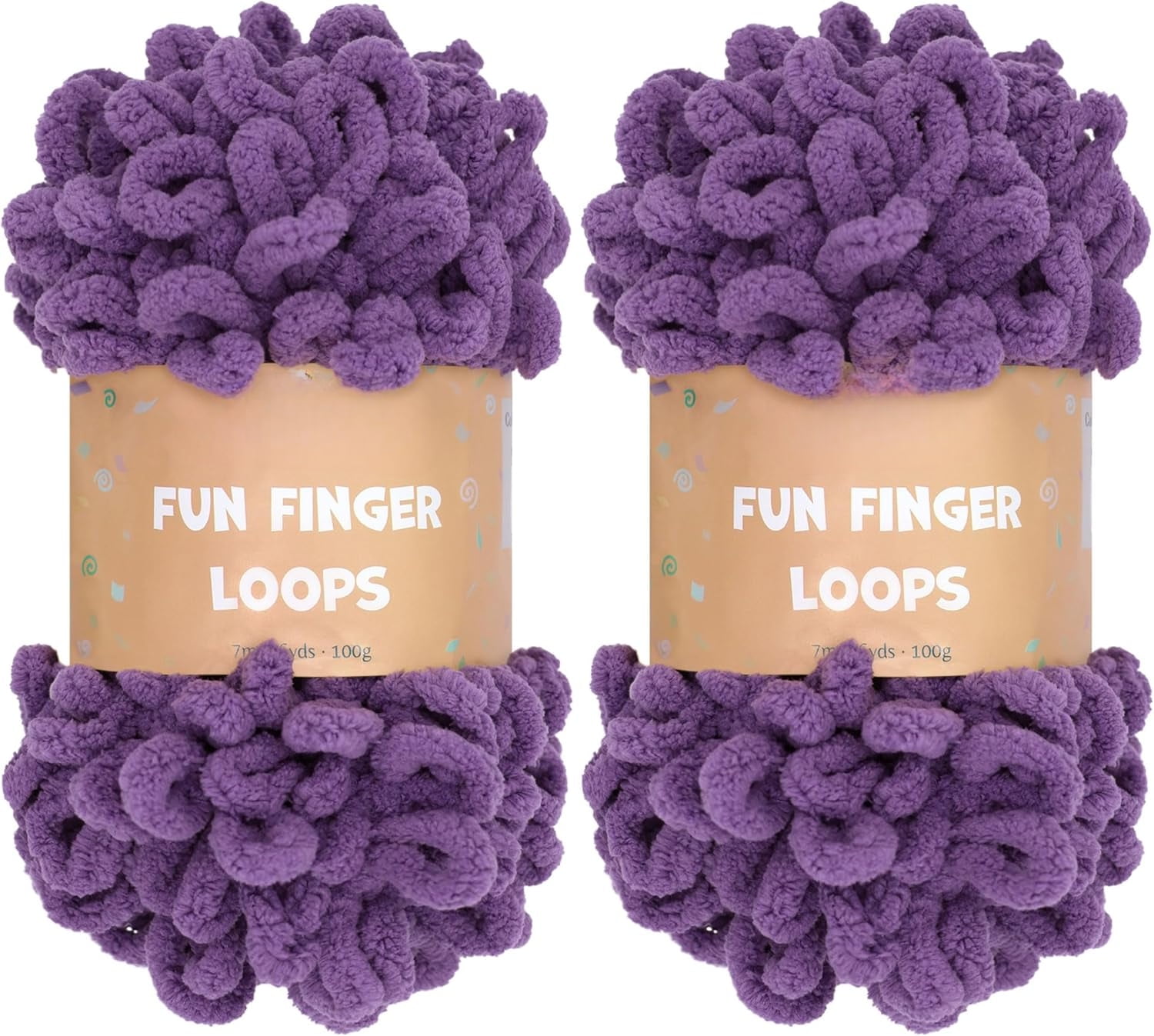 2 Pack (7.6 yds,3.5 oz Each Skein) Bulky Loop Yarn for Finger Knitting ...