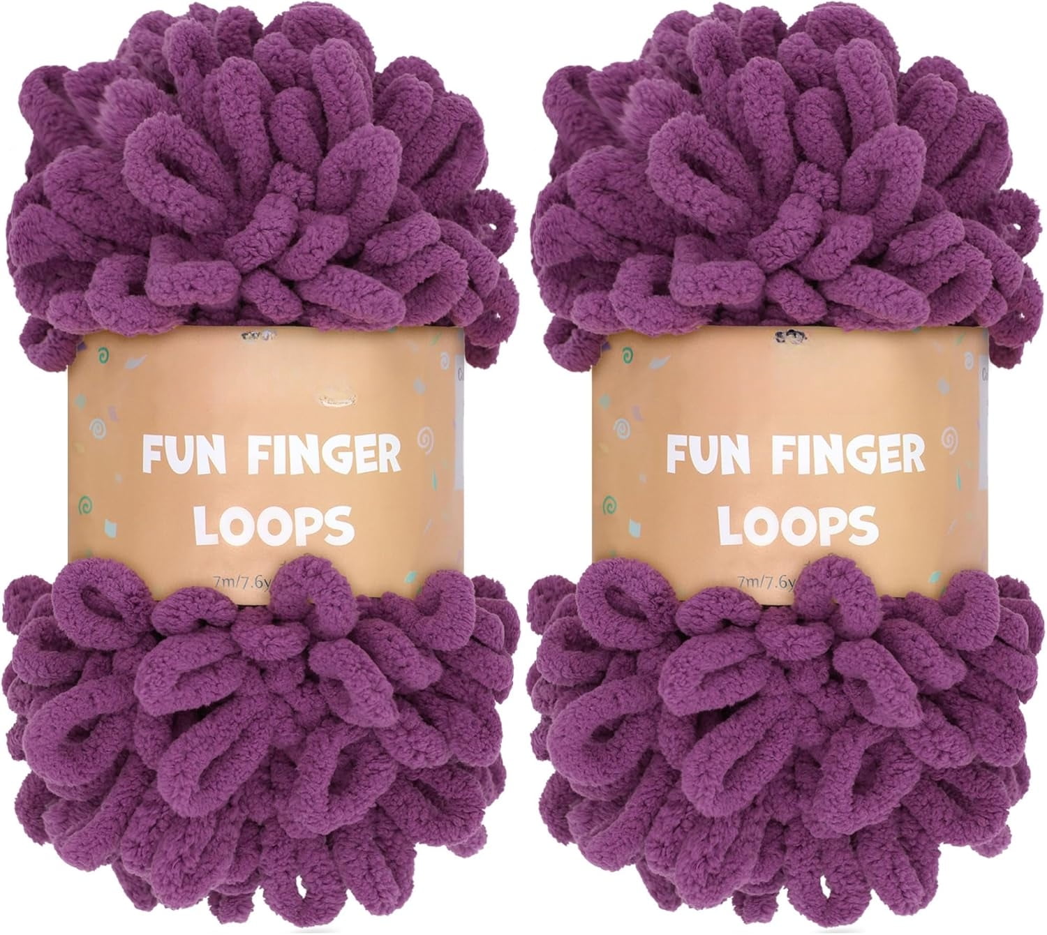 2 Pack (7.6 yds,3.5 oz Each Skein) Bulky Loop Yarn for Finger Knitting ...