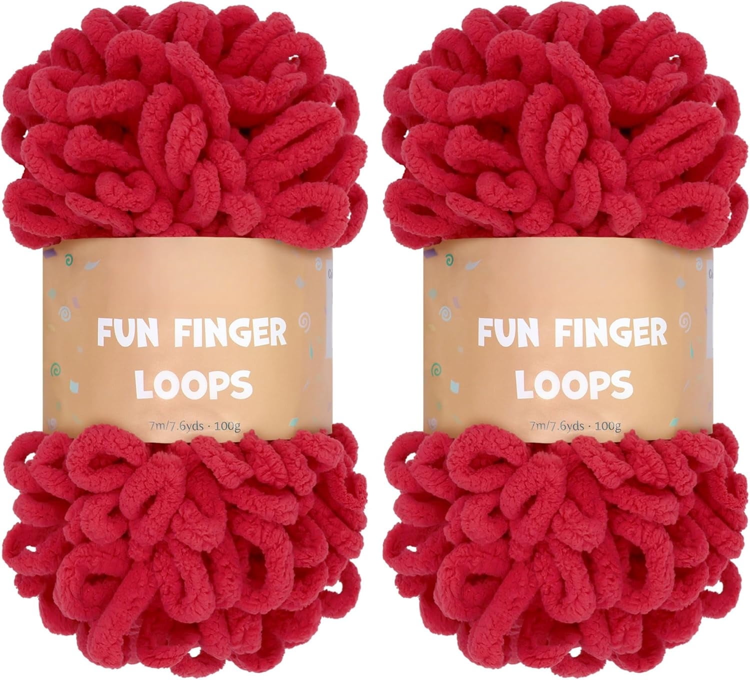 2 Pack (7.6 yds,3.5 oz Each Skein) Bulky Loop Yarn for Finger Knitting ...