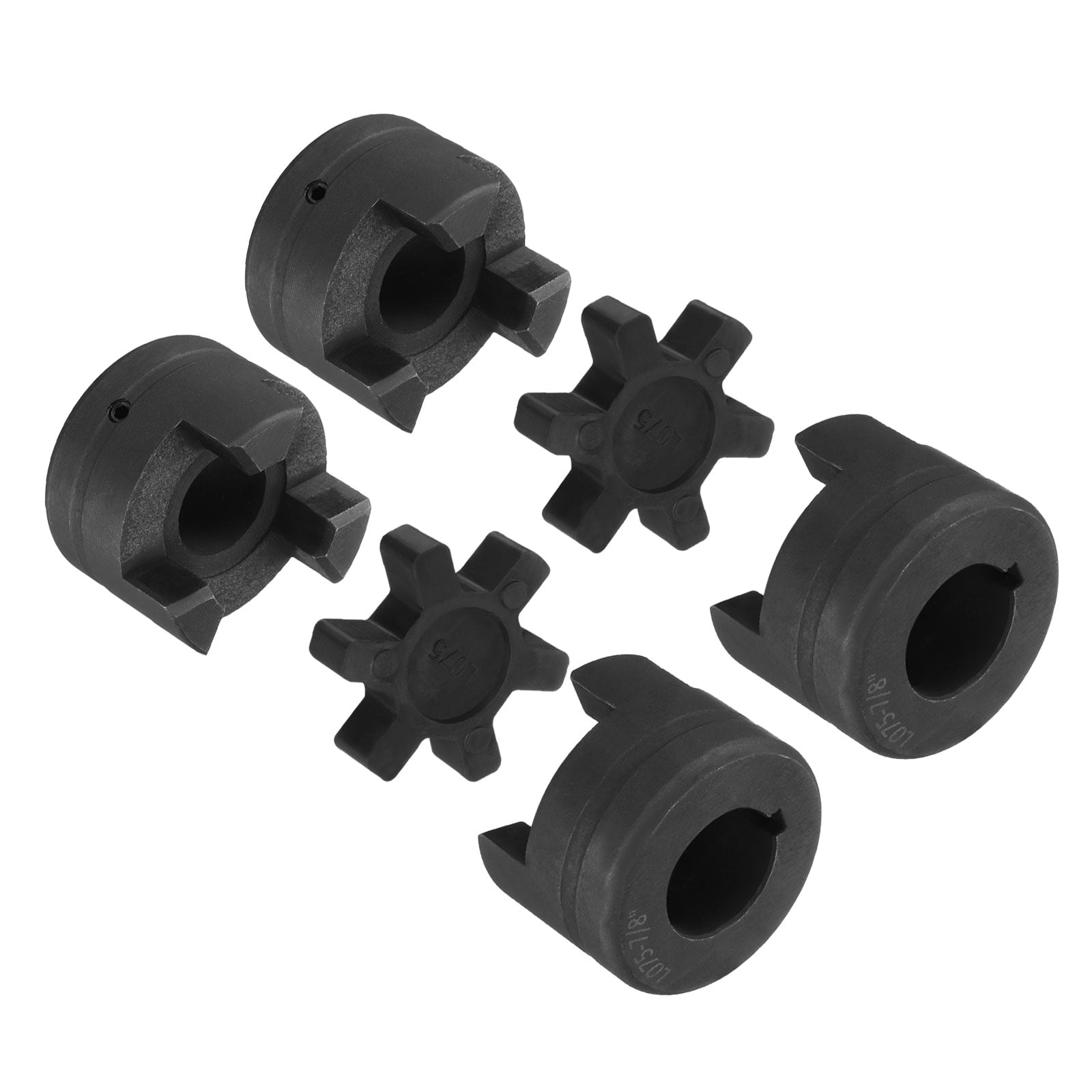 2 Pack 7/8" to 7/8" L075 Flexible 3-Piece L-Jaw Coupling Coupler Set ...
