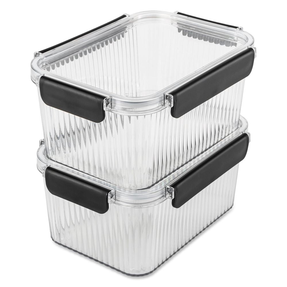2 Pack 7 Cup Clear Airtight BPA-Free Reusable Food Storage Containers ...