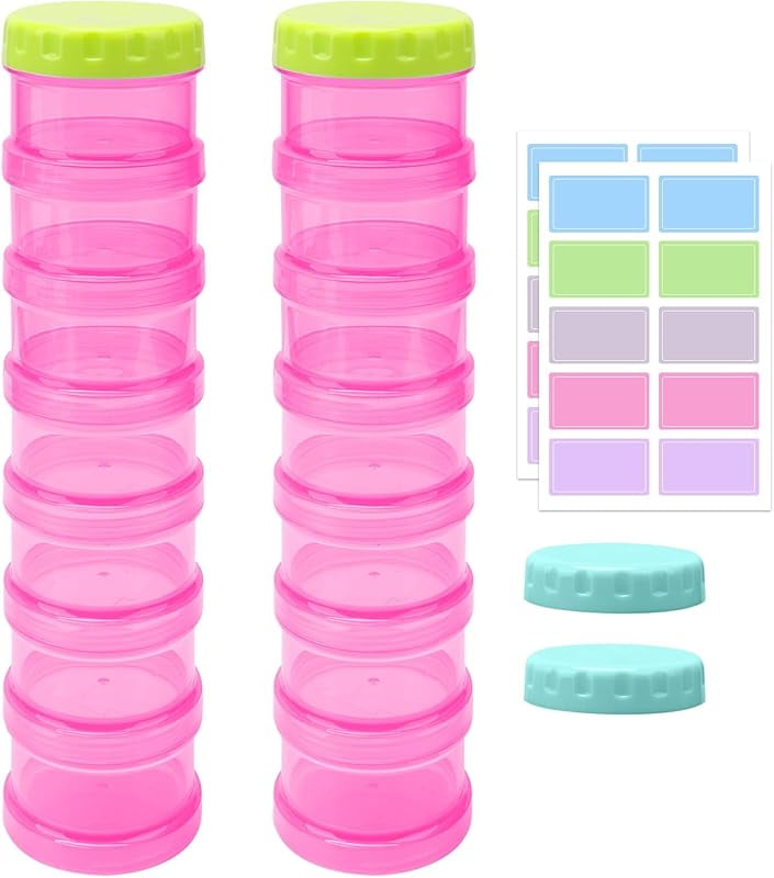 2 Pack 7 Day Pill Organizer Case Stackable Weekly Supplements Vitamins ...