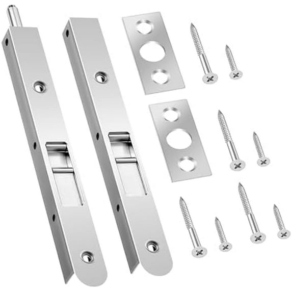 2 Pack 7 Inch Flush Bolt for Double Door, Heavy Duty Chrome Plating ...