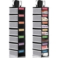 2 Pack 7 Shelf Weekly Clothes Organizer Closet for with Side Pockets ...