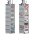 2 Pack 7 Shelf Weekly Clothes Organizer Closet for with Side Pockets ...