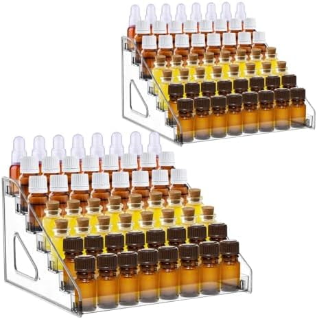 2 Pack 7 Tier Essential Oil Organizer,Clear Essential Oil Holder ...