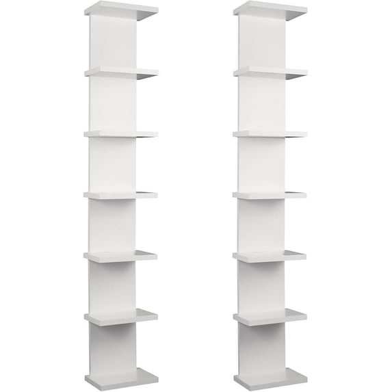 2 Pack 7 Tier Wall Shelf Unit - 7-Tier Lack Floating Shelf, Compact Display Floating Shelves ...