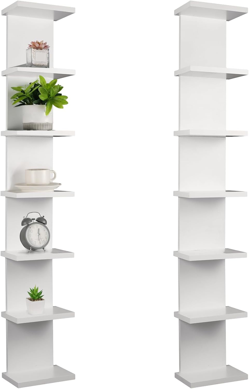 2 Pack 7 Tier Wall Shelf Unit - Lack Floating Shelf, Compact Display ...