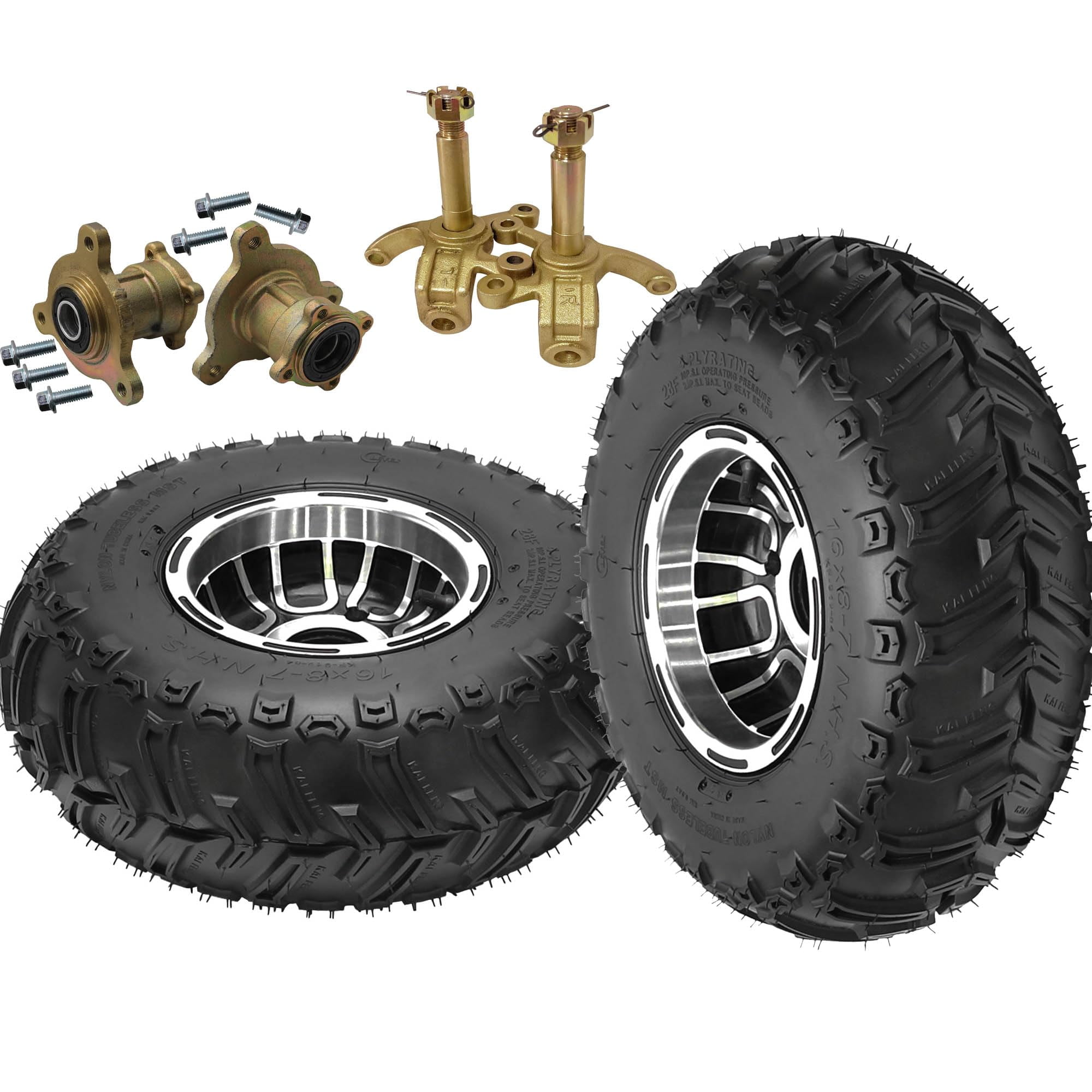 2 Pack 7 inch 16x8-7 Go Kart Wheels, 16x8-7 Go Kart Tires with Wheels ...