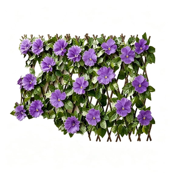 2 Pack 70.87" Expandable Artificial Flower Privacy Fence, UV Resistant ...