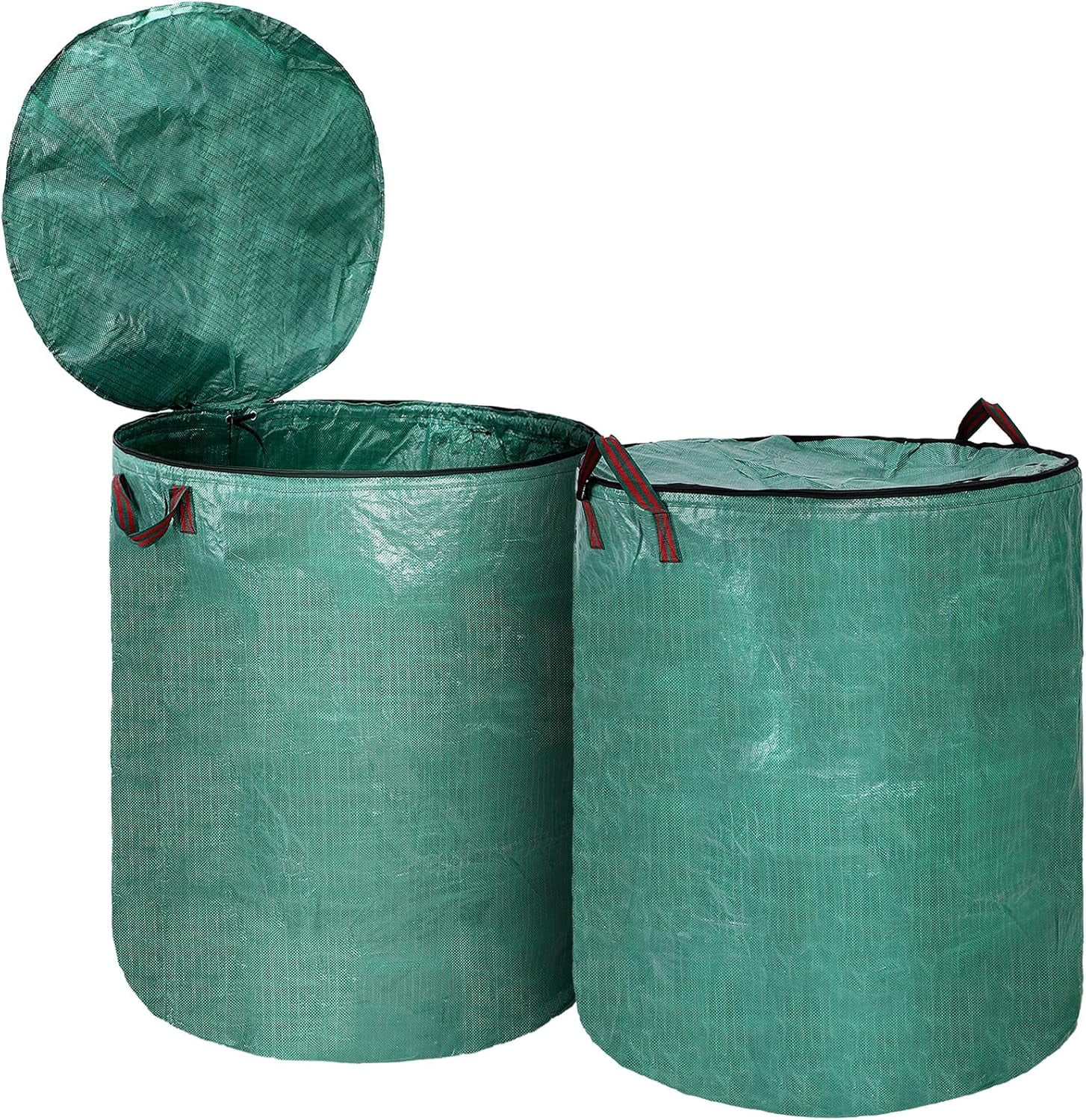 2 Pack 72 Gallon Reusable Yard Waste Bags with Lids and Handles ...