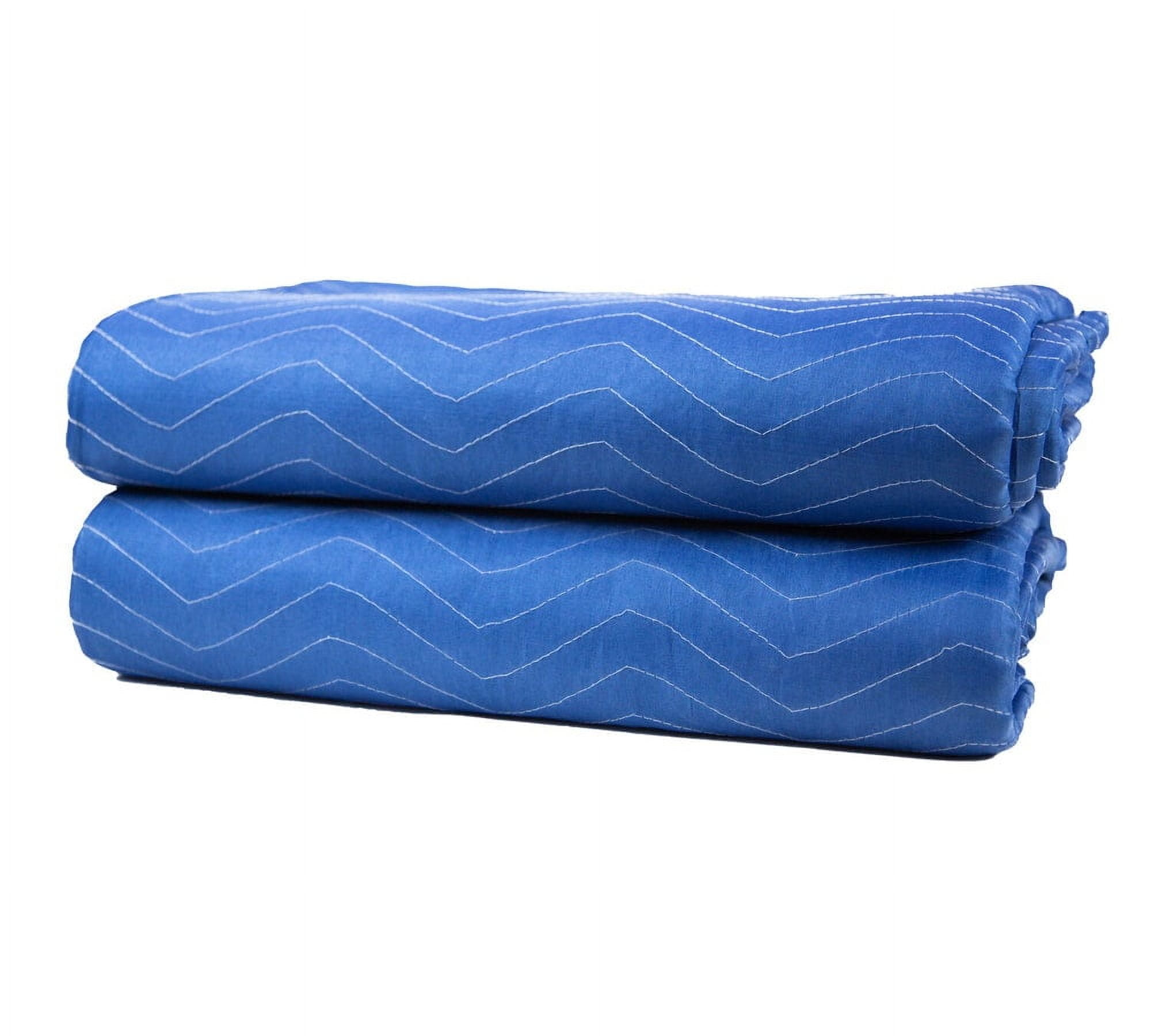 2 Pack 72" x 80" (85 lb/dz Weight) Heavy Duty Moving Blankets - Blue ...