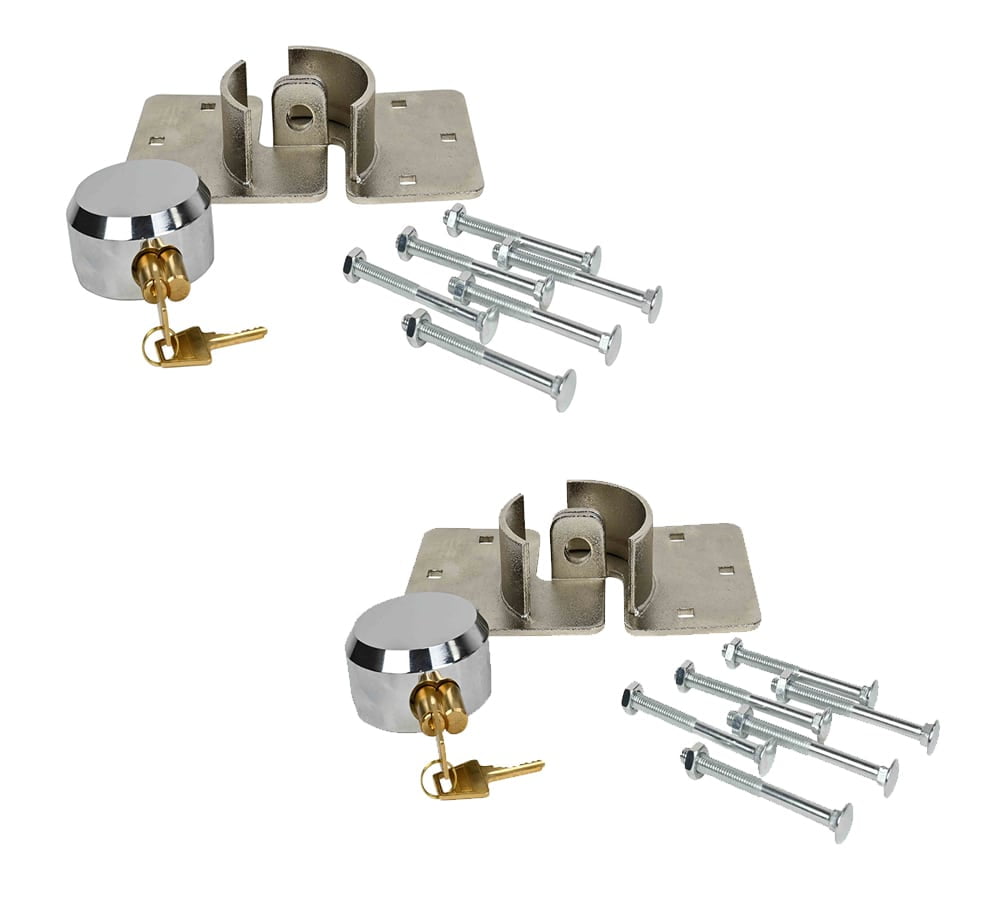 (2 Pack) 73mm Hidden Shackle Padlock & Hasp w/Keyed Differently - Heavy ...