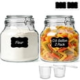 2-Pack 74oz (0.6 Gal) Wide-Mouth Glass Jars with Airtight Clamp Lids ...
