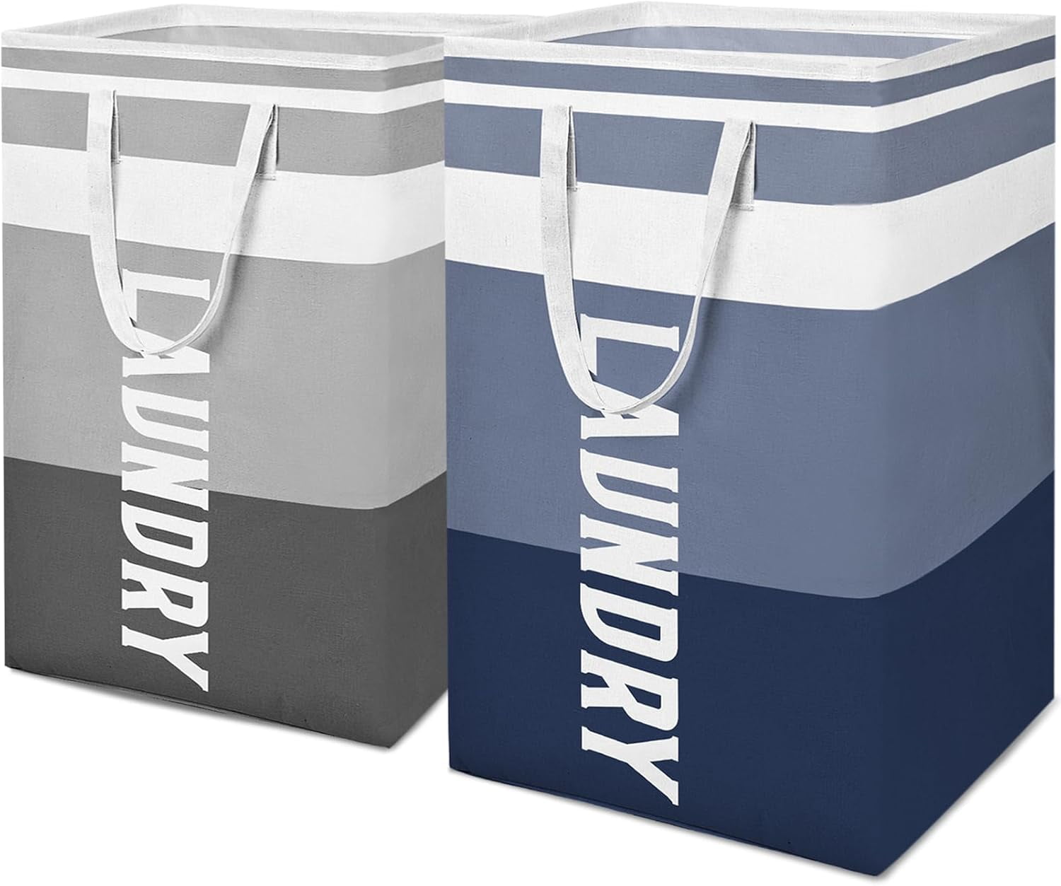 2-Pack 75L Laundry Hamper Collapsible Waterproof Laundry Basket with ...