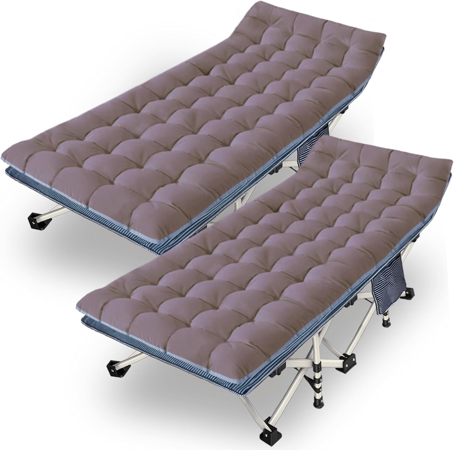 2 Pack 79" L x 32" W x 18" H Oversize XXL Camping Cot with Comfortable ...