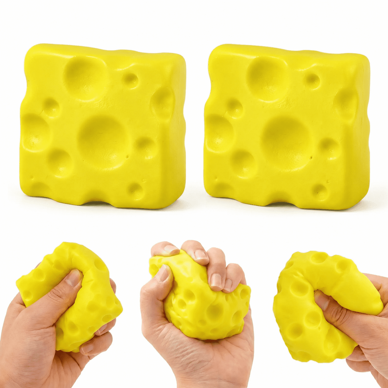 2-Pack 7cm Cheese Shape Slow Rebound Soft Squeeze Toy, Realistic PU ...
