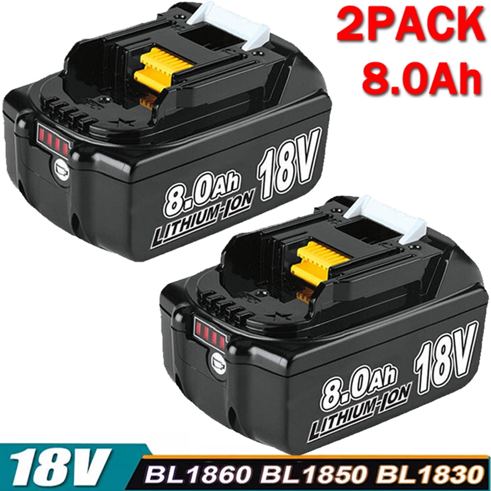 2 Pack 8.0Ah 18v for makita lxt lithium-ion bl1830 bl1850 bl1860 tool ...