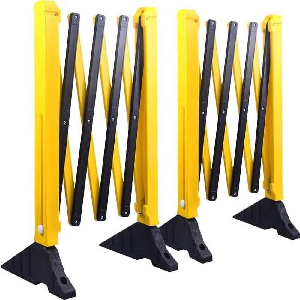 2 Pack 8.5' Ft Expandable Barriers, Double Yellow Black Extensible ...