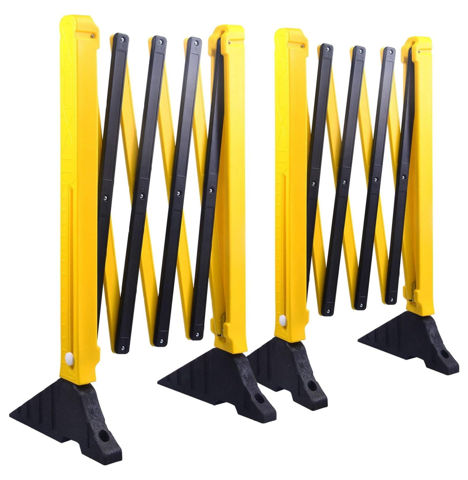 2 Pack 8.5' Ft Expandable Barriers, Double Yellow Black Extensible ...