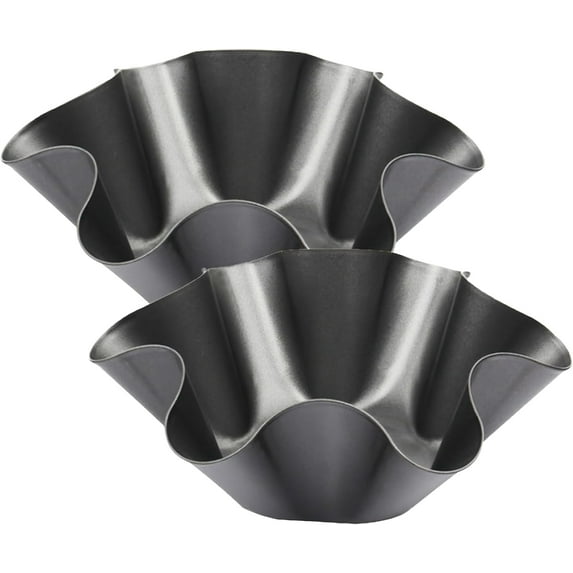 2 Pack 8.5" Nonstick Large Taco Shell Bowl - Carbon Steel Tortilla ...