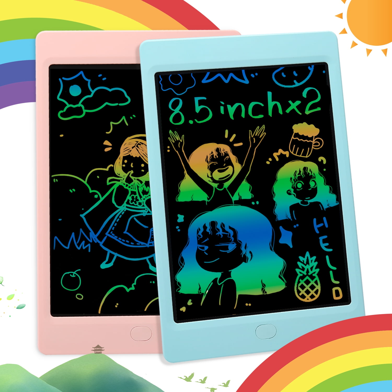 2-Pack 8.5 inch LCD Writing Tablet Graphic Tablets for Kids and Adults ...