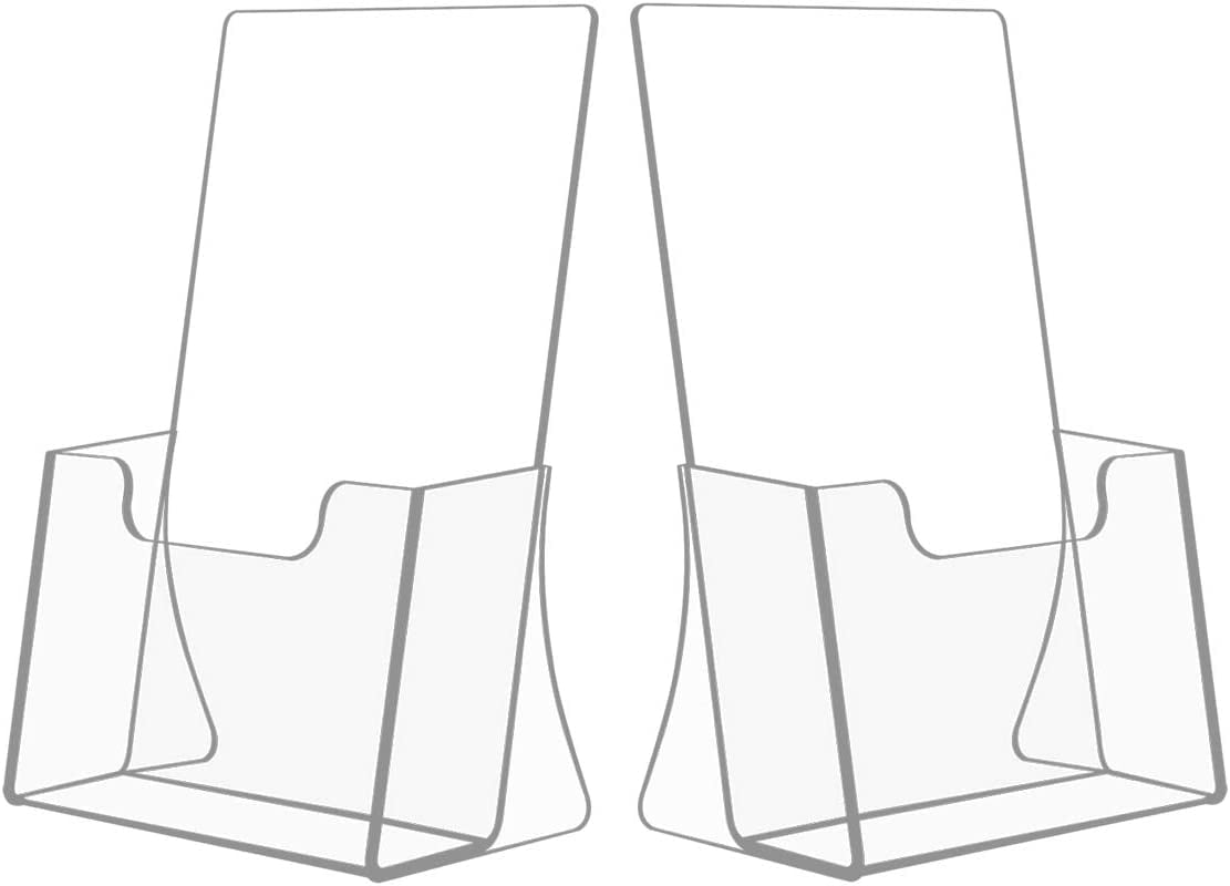 2 Pack 8.5'' x 5.5'' Acrylic Bi-fold Brochure Holder,Clear Plastic ...