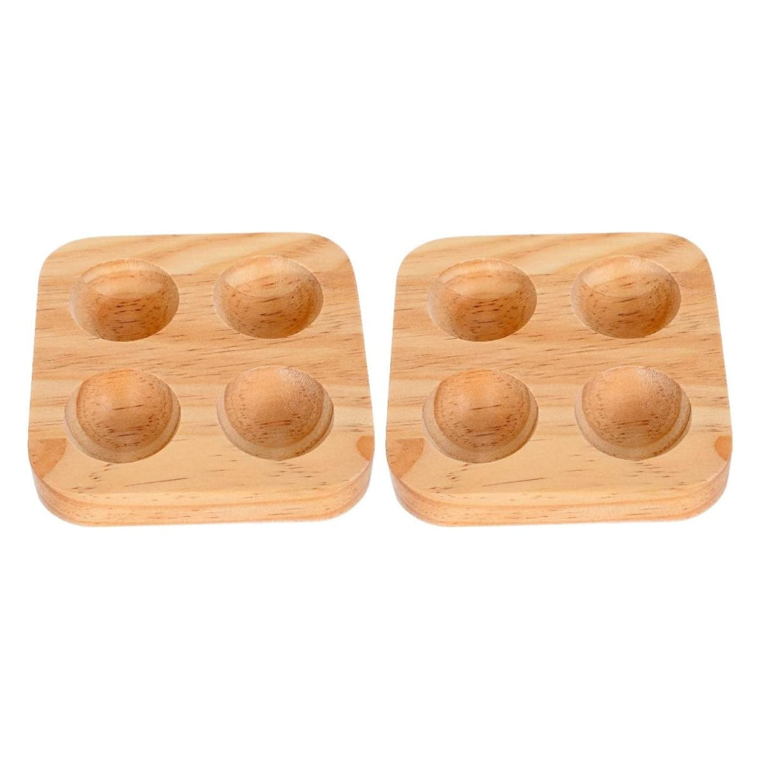 2 Pack 8 Grid Egg Tray, Wooden Egg Holder, 6 Holes Egg Plate Wood Egg ...