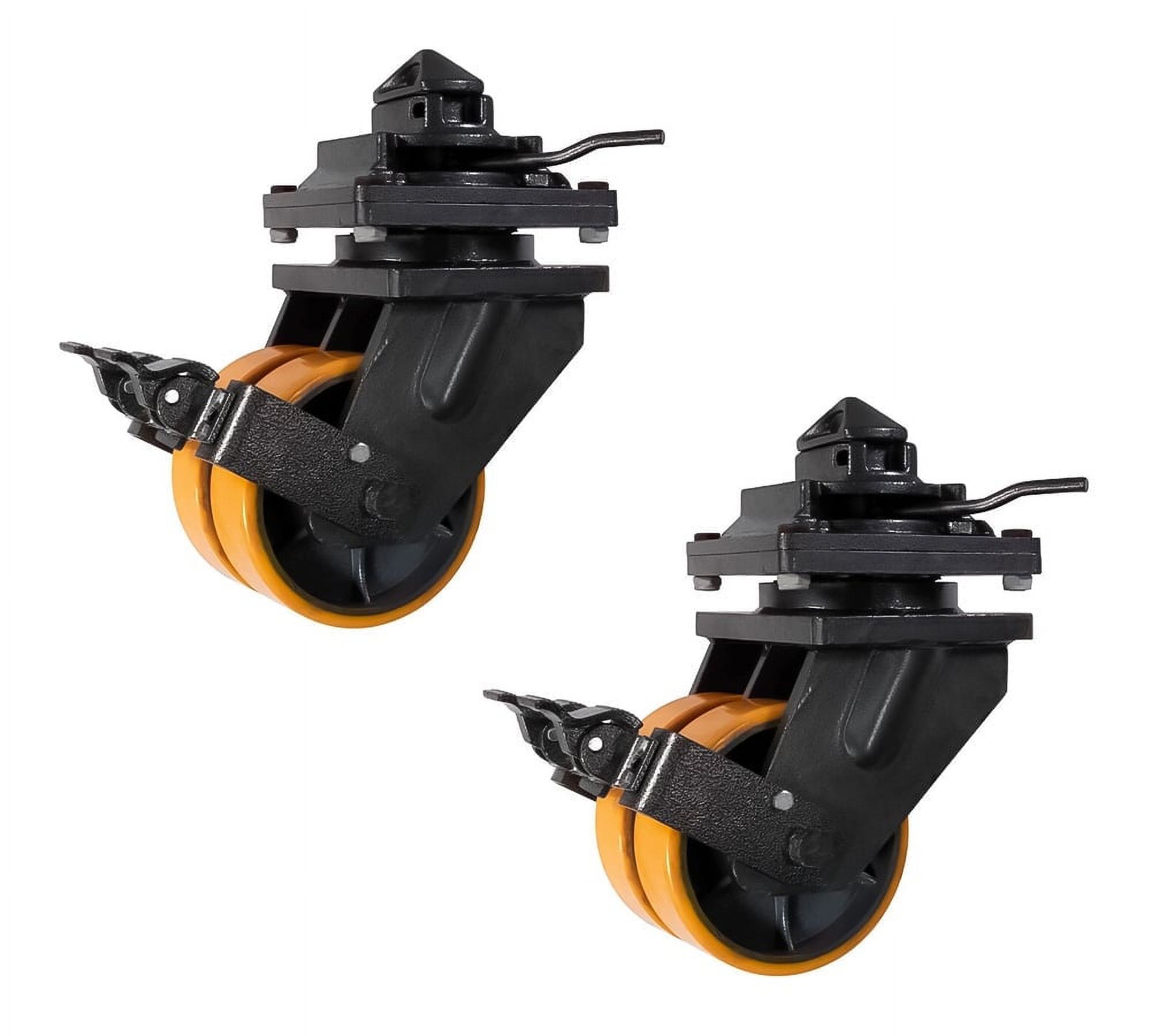 (2 Pack) 8" ISO Shipping Container Double Caster Wheels with Brakes - 3 ...