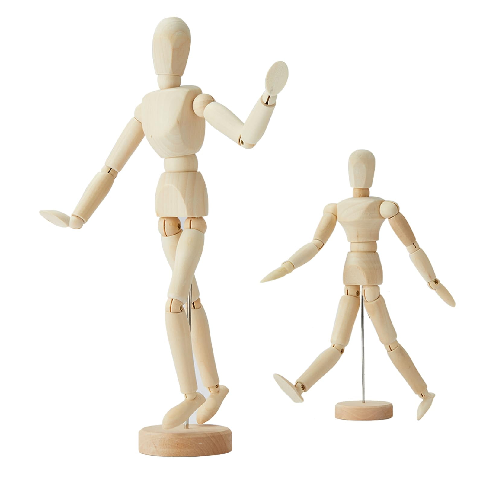 2 Pack, 8 Inch & 12 inch Artist Wooden Flexible Body Joints, Human ...