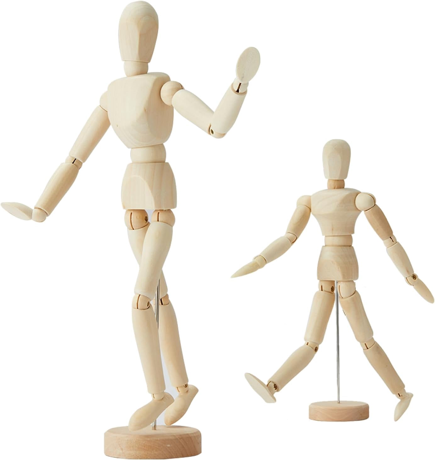2 Pack, 8 Inch & 12 inch Artist Wooden Manikin Flexible Body Joints ...