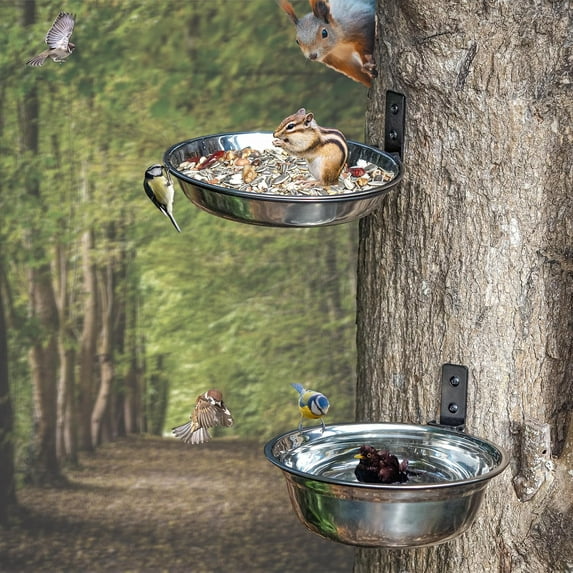2 Pack 8 Inch Bird Feeders and Squirrel Feeder Outside Hanging Tree ...