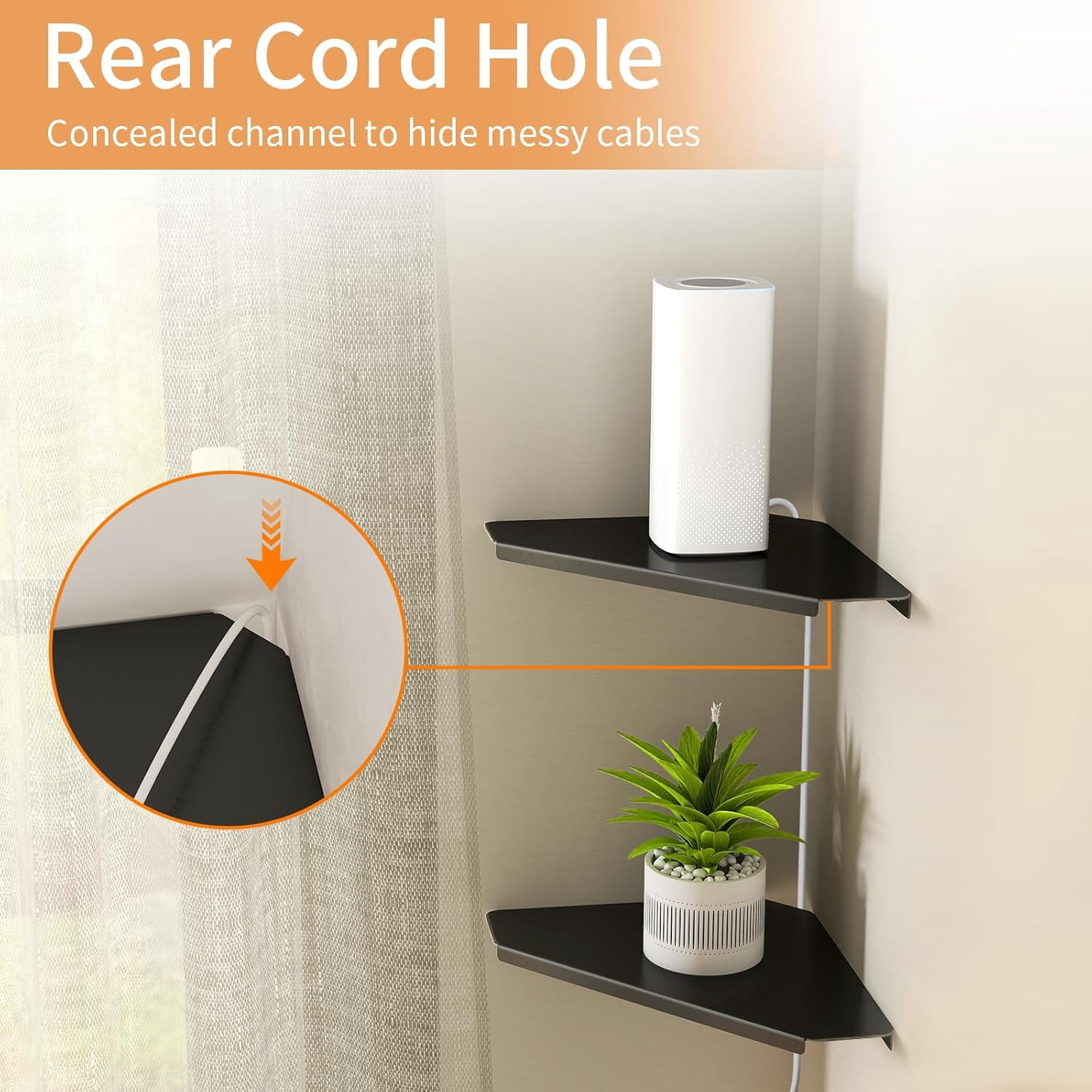 2 Pack 8 Inch Corner Shelf Grey, Basic Floating Corner Shelves for Wall ...