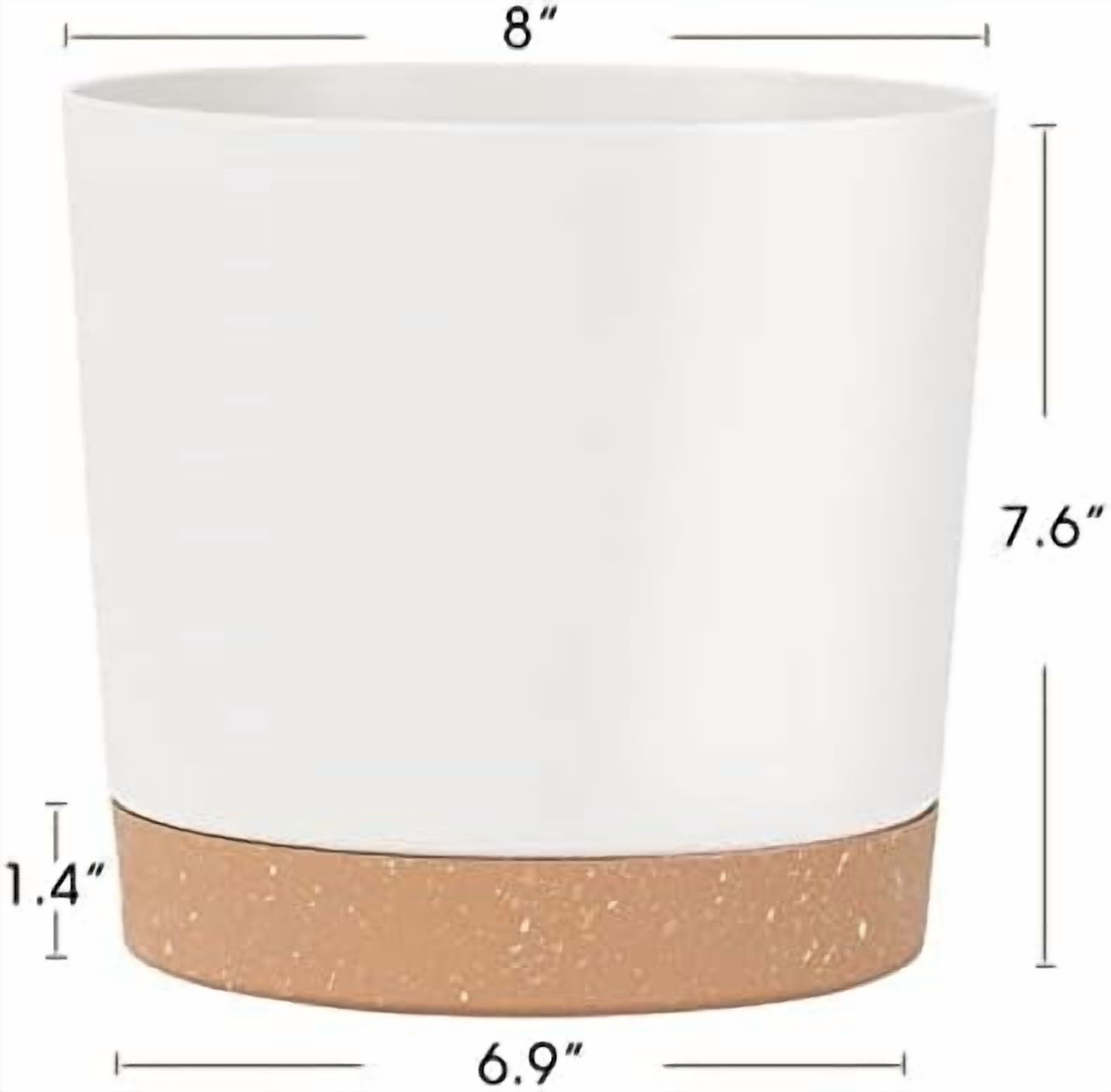 2 Pack 8 Inch Planters for Indoor Plants, Plastic Flower Pots Plant ...