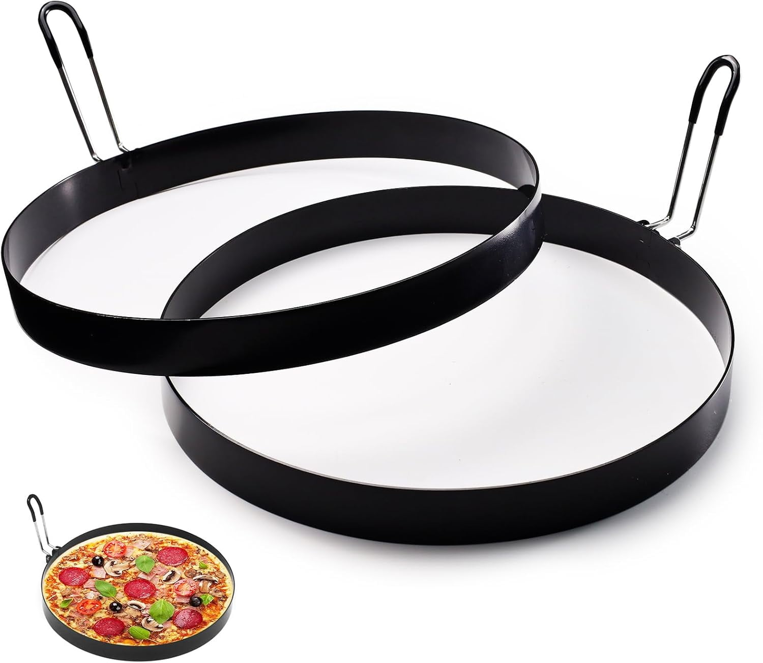 2 Pack 8" Omelette Ring for Griddle, Large Stainless Steel Egg Ring ...