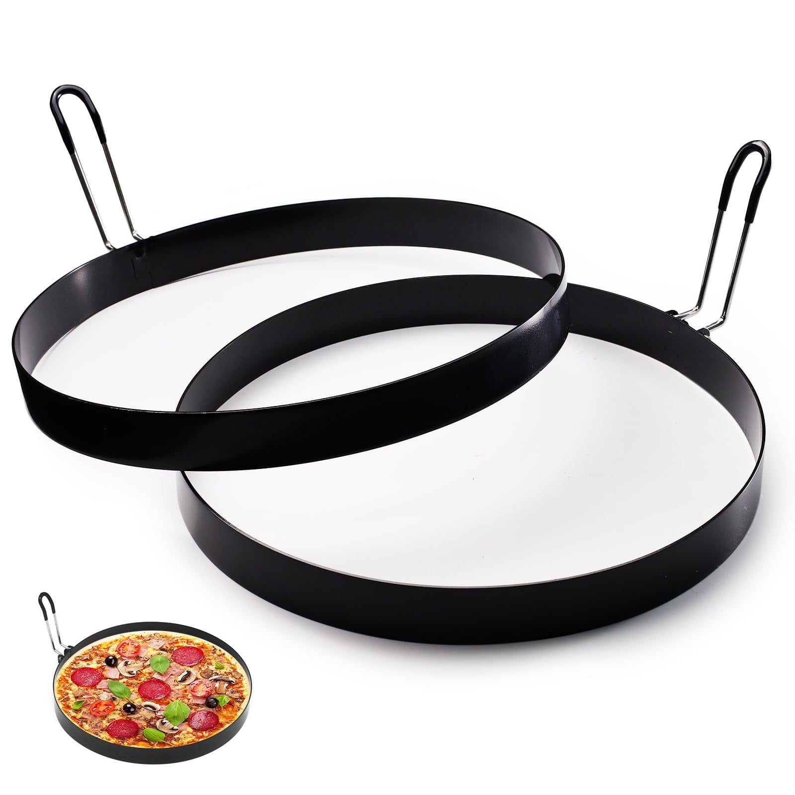 2 Pack 8" Omelette Ring for Griddle, Large Stainless Steel Egg Ring ...