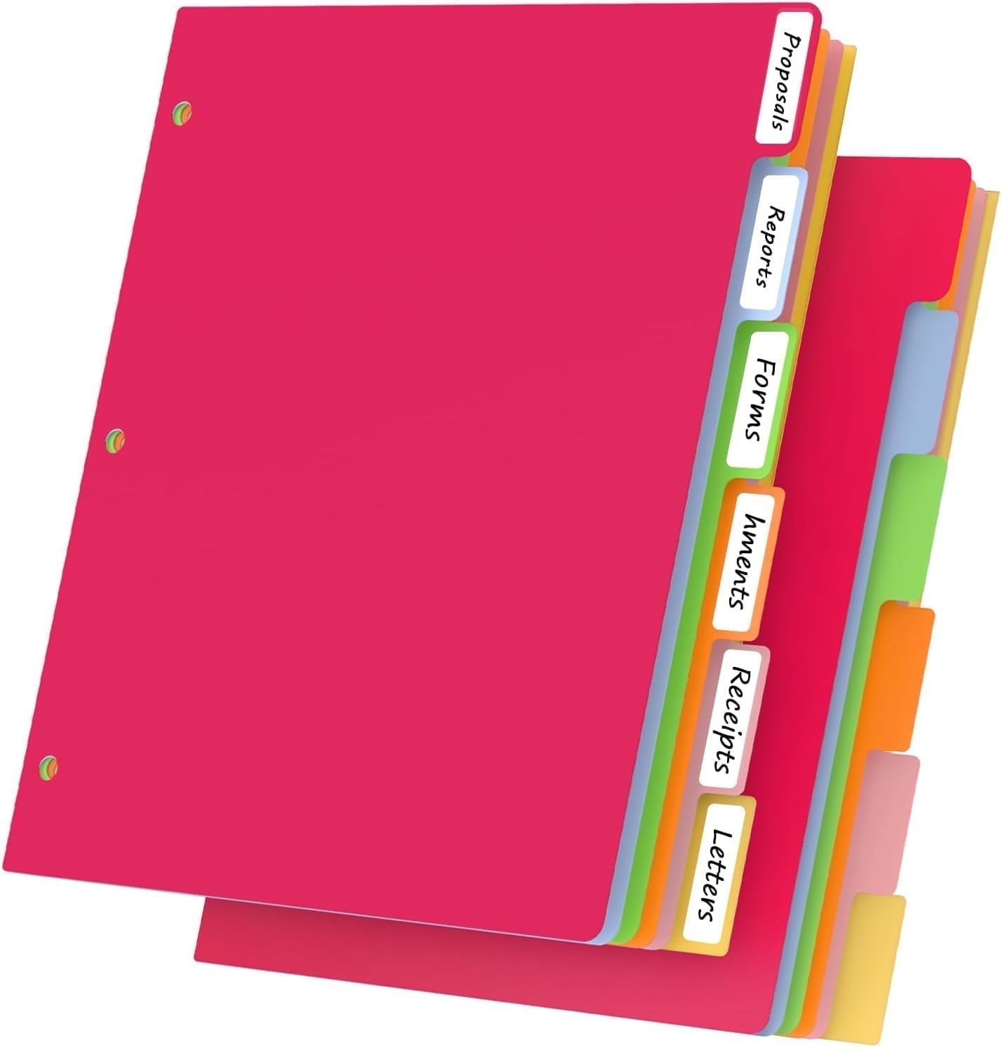 2 Pack 8 Tab Dividers for 3 Ring Binder,Colorful Binder Dividers with ...