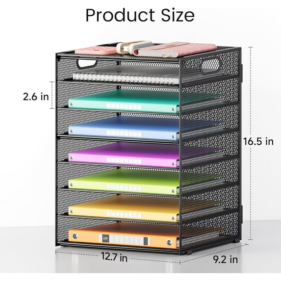 2 Pack 8-Tier Office Desk File Organizer, Letter Tray Paper Organizer ...