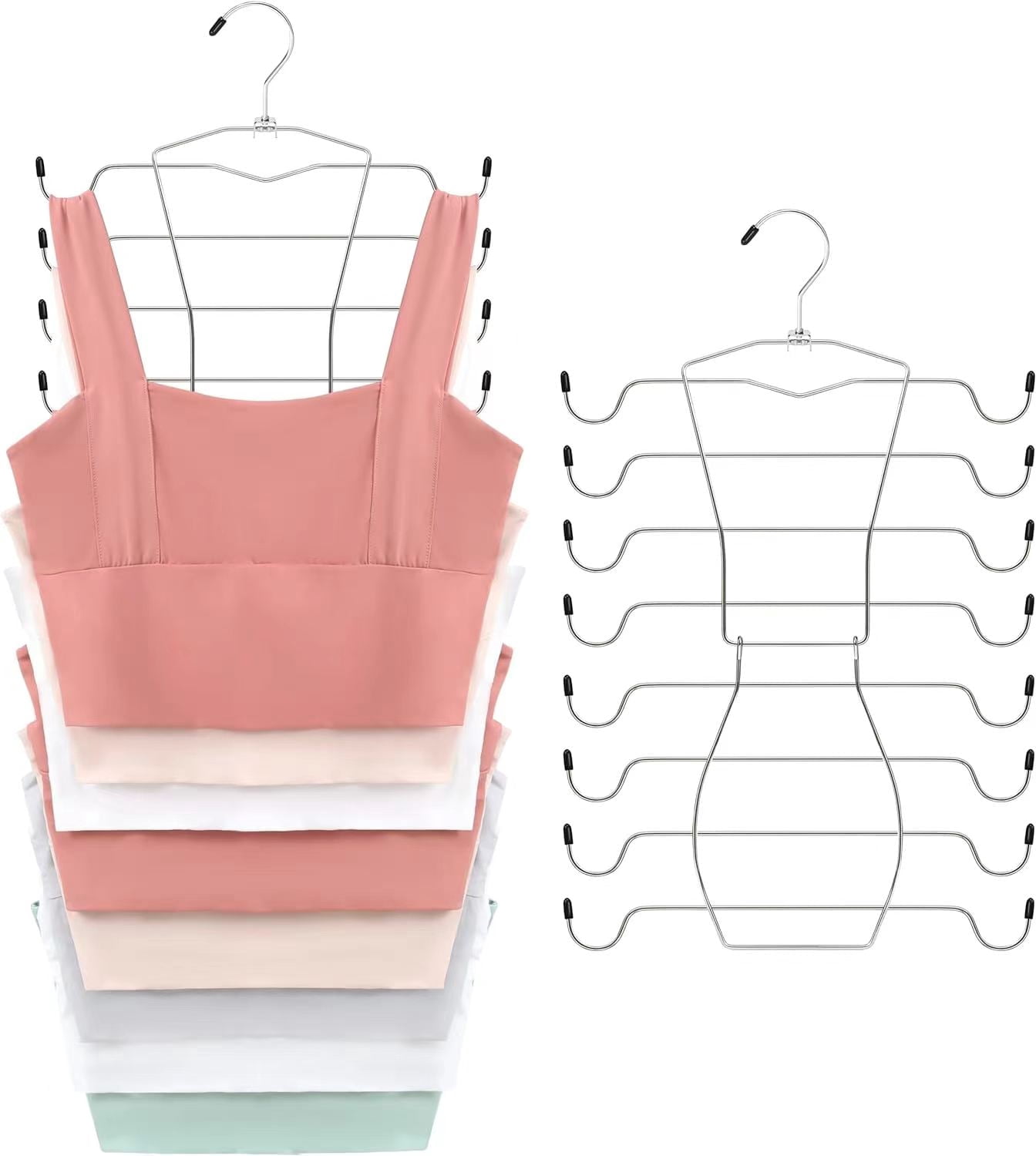 2 Pack 8 Tier Tank Top Bra Hanger Closet-Organizers-and-Storage Space ...