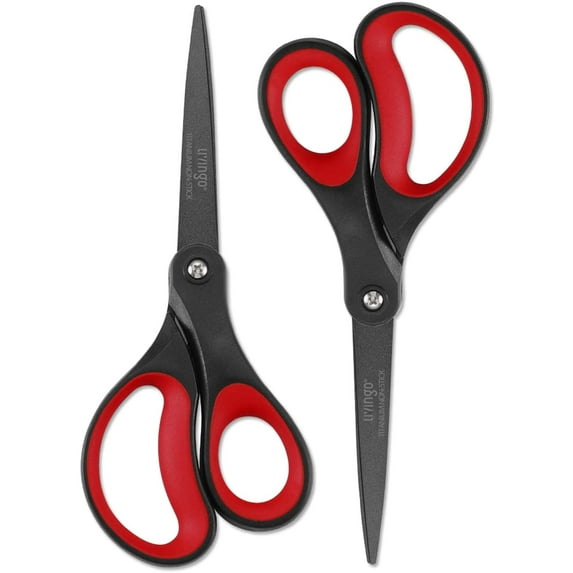 2 Pack 8" Titanium Non-Stick Scissors, Professional Stainless Steel ...