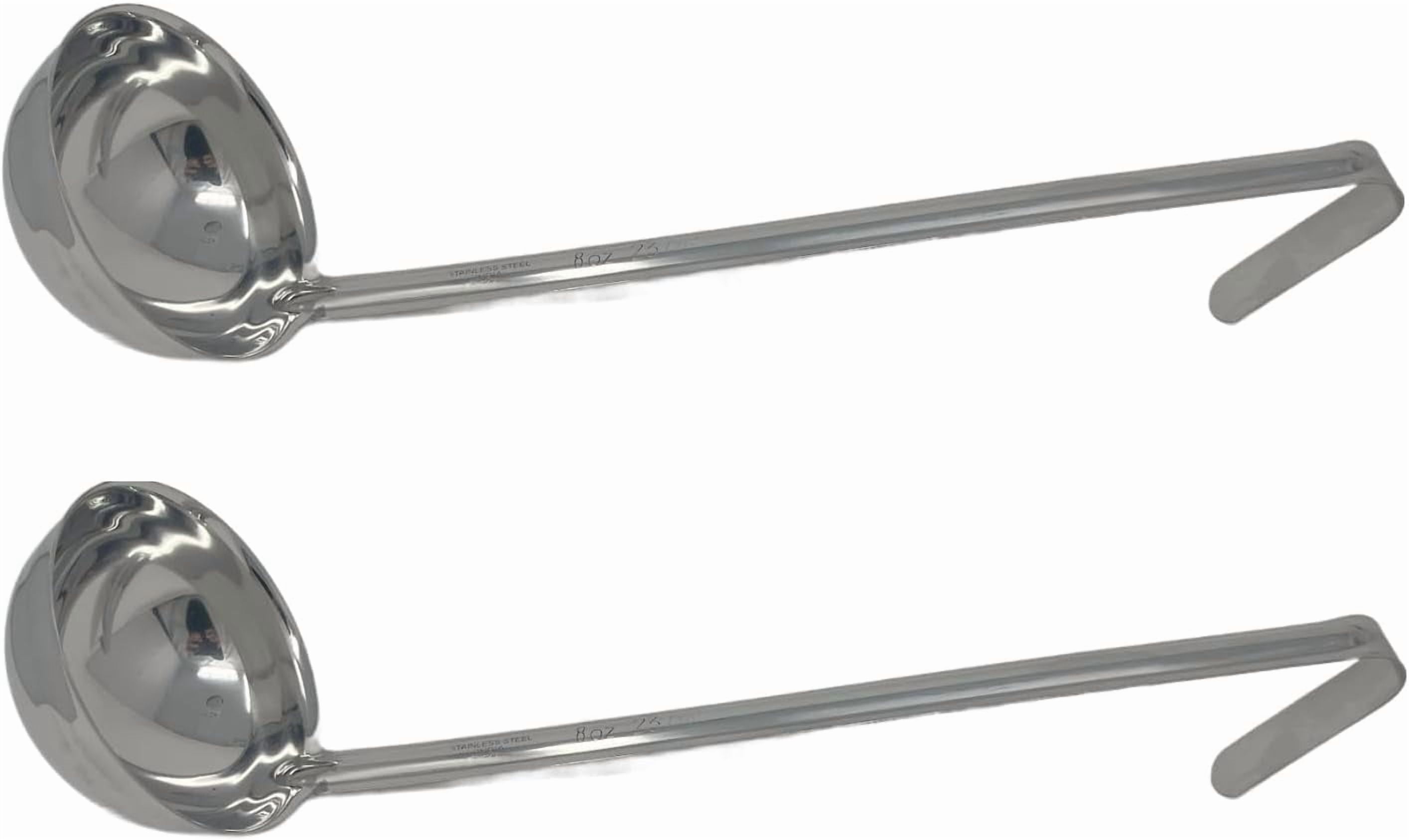 2 Pack - 8 oz. (237ml) Long Ladles for Kitchens - Heavy Duty Serving ...