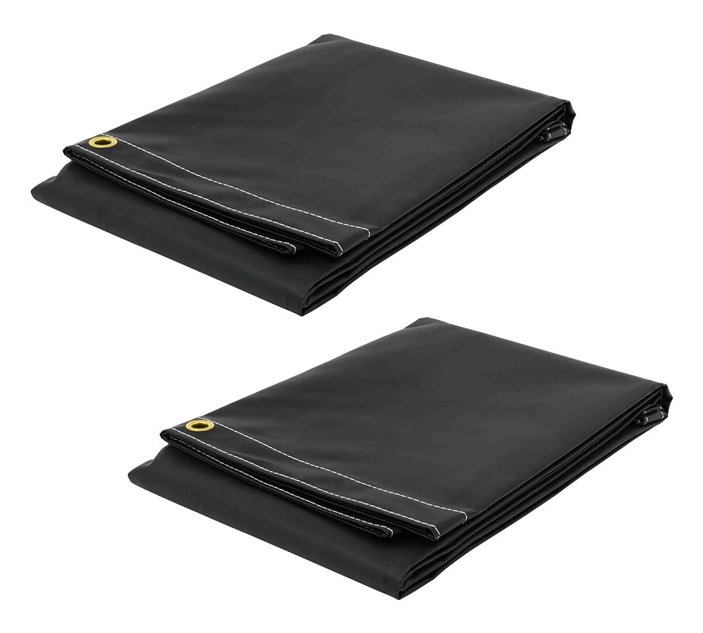 (2 Pack ) 8' x 10' Heavy Duty BLACK 18oz Vinyl Utility Tarp Waterproof ...