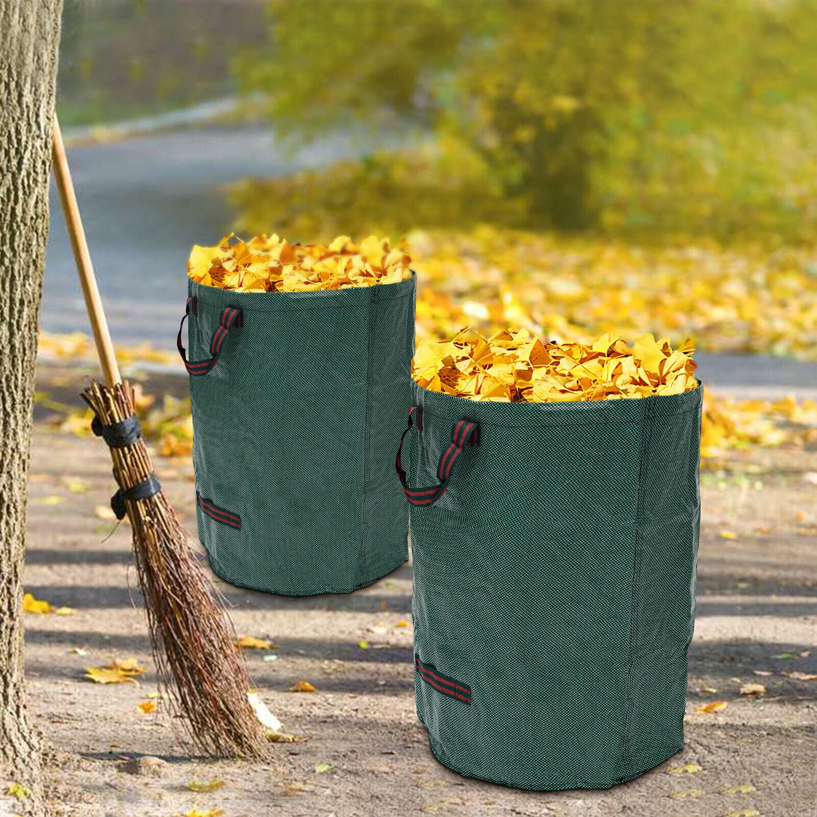 2 Pack 80 Gal Reusable Yard Waste Bags for Yard Garden Lawn to Loading ...