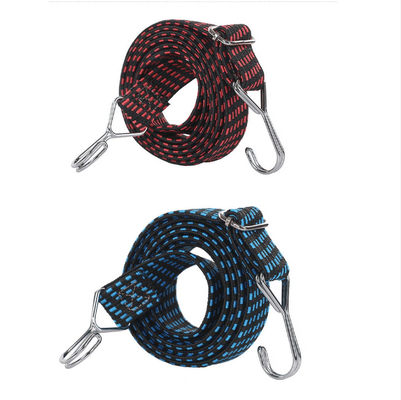 2 Pack 80 Inch Adjustable Flat Bungee Cord, Latex Elastic Straps with ...