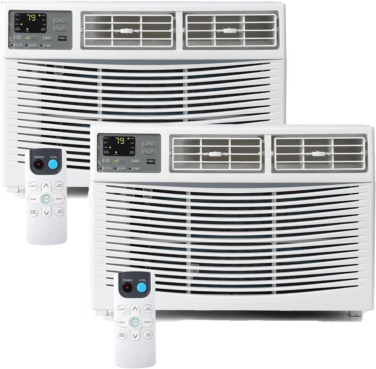 2 Pack 8000 BTU Smart Window Air Conditioner with WiFi & App Control ...