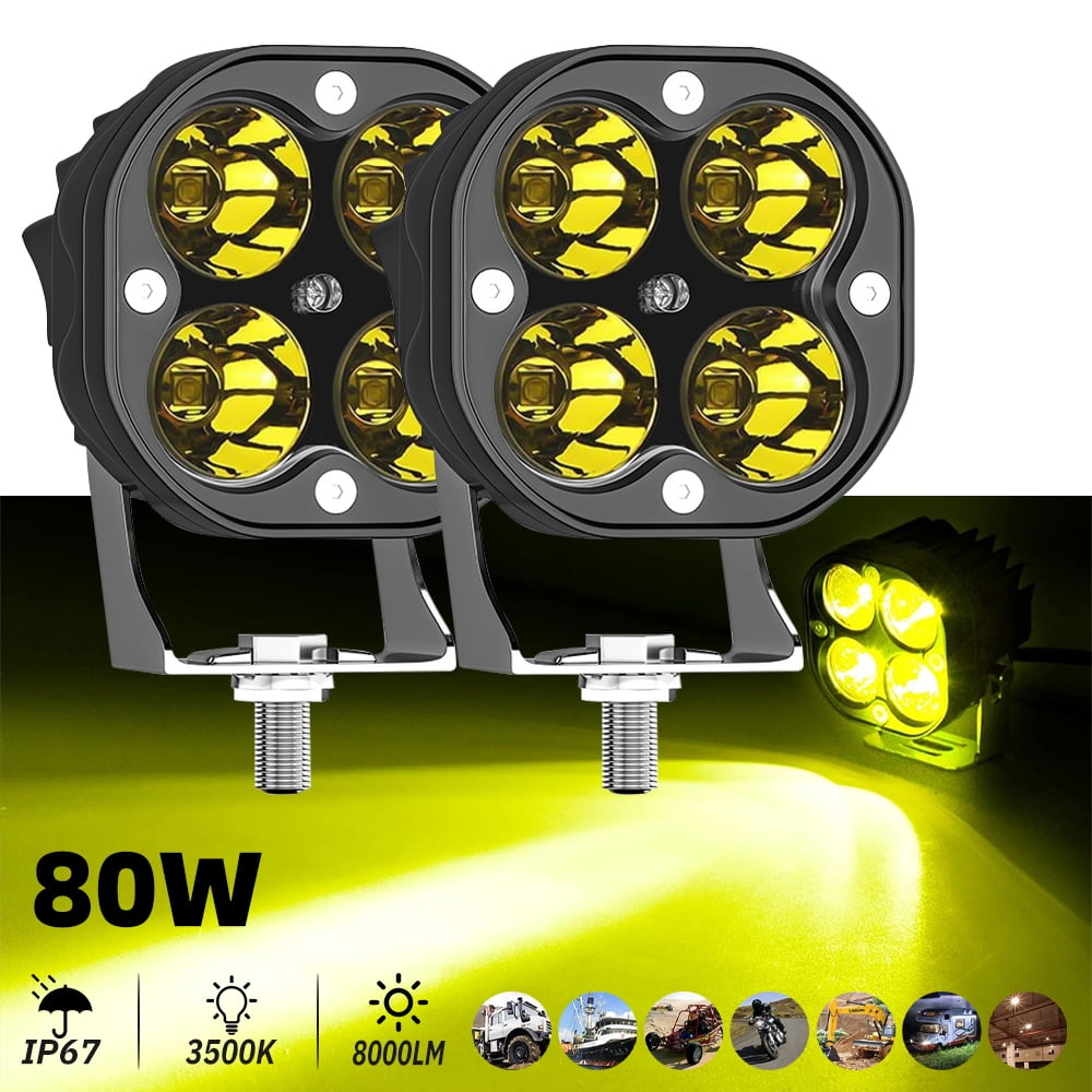 2 Pack 80W LED Light Bar Set for Vehicles, IP67 Waterproof 4800LM ...