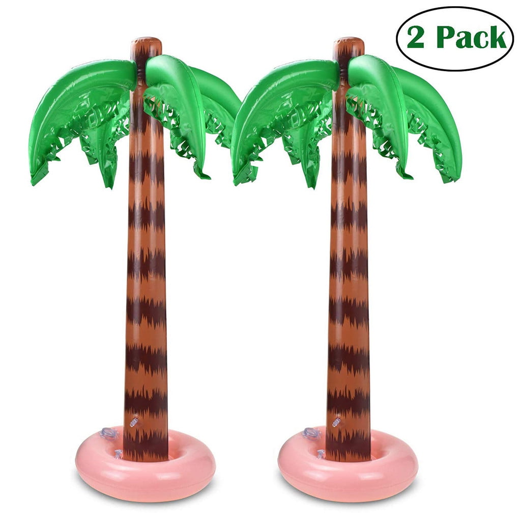 2-Pack 85cm Inflatable Palm Trees for Pool & Beach Parties, Tropical ...