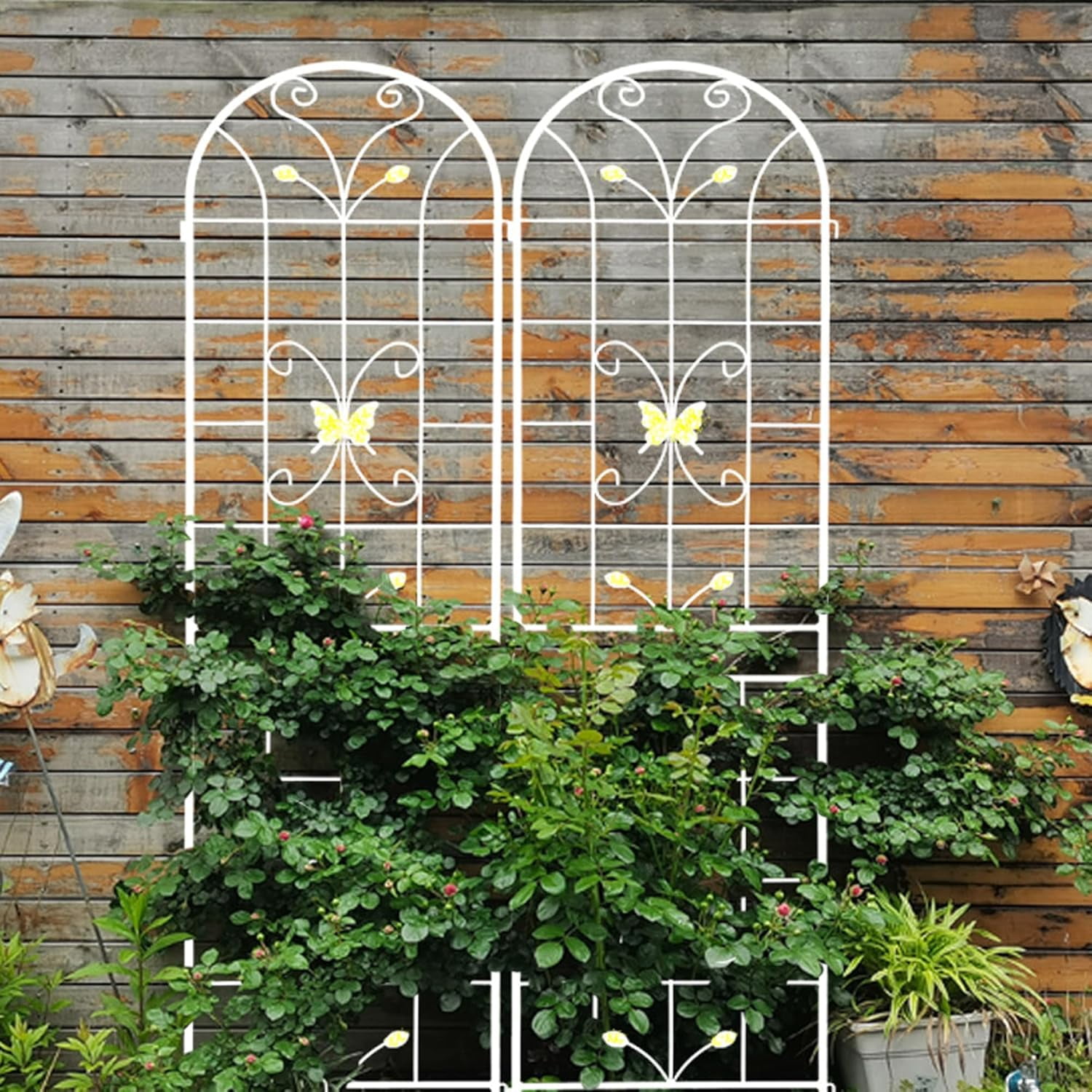 2 Pack 86.7" H Metal Garden Tall Trellis for Climbing Outdoor,Large ...