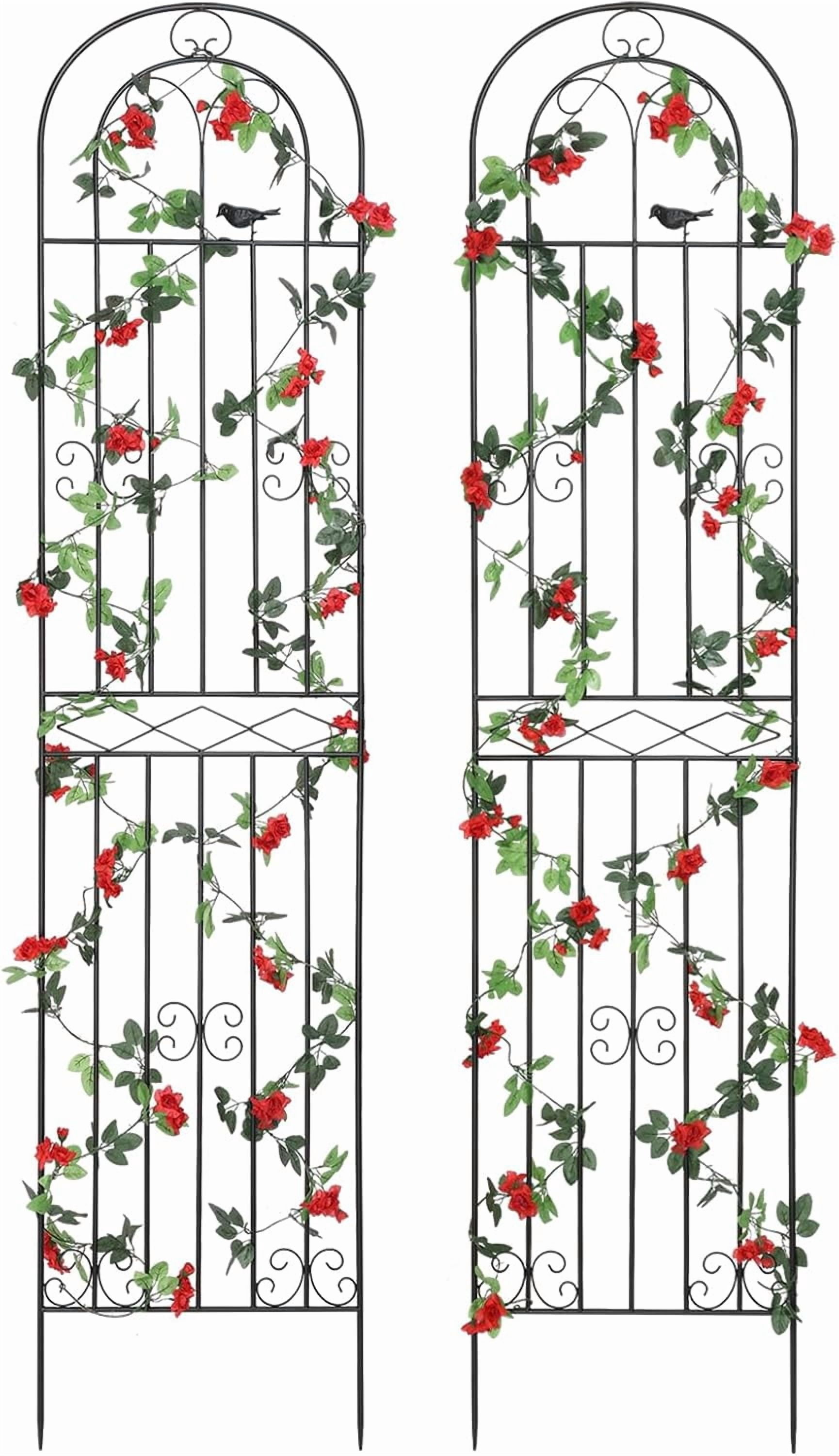 2 Pack 86.7" H x 19.7" W Metal Garden Trellis with Black Coating, Wire ...